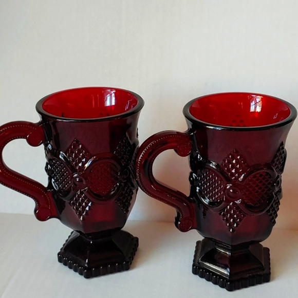 Avon | Dining | Two Avon 876 Cape Cod Ruby Glass Mugs | Poshmark